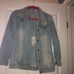 Jackets & Coats | Light Blue Denim Distressed Jacket | Poshmark